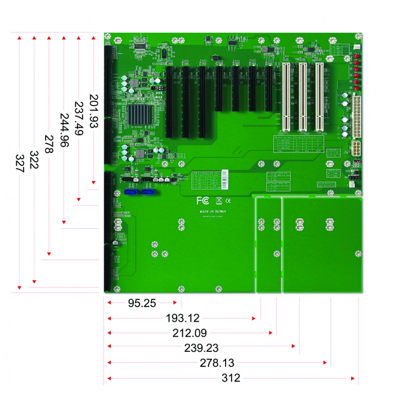 PBPE-11A3 / Backplanes PICMG1.3 - 11-Slot [PCIe x16(1), PCIe x16 (2, x8 ...