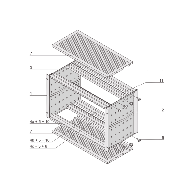 24563-152 / nVent Schroff Subrack en kit EuropacPRO 19″ 3 U, F-235 mm ...