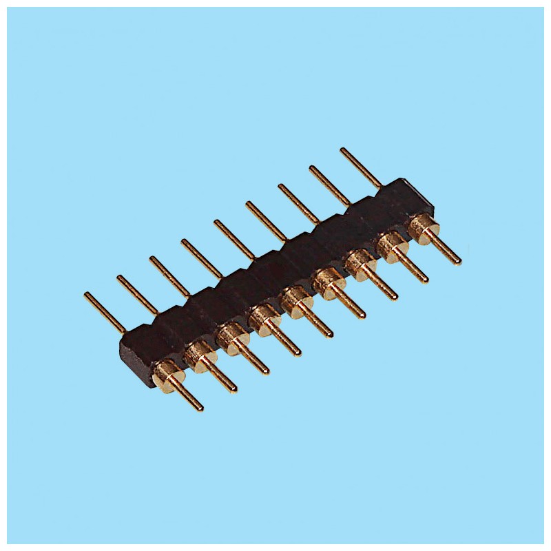 8390 / Conector macho recto simple fila pin torneado - Paso 2.54 mm