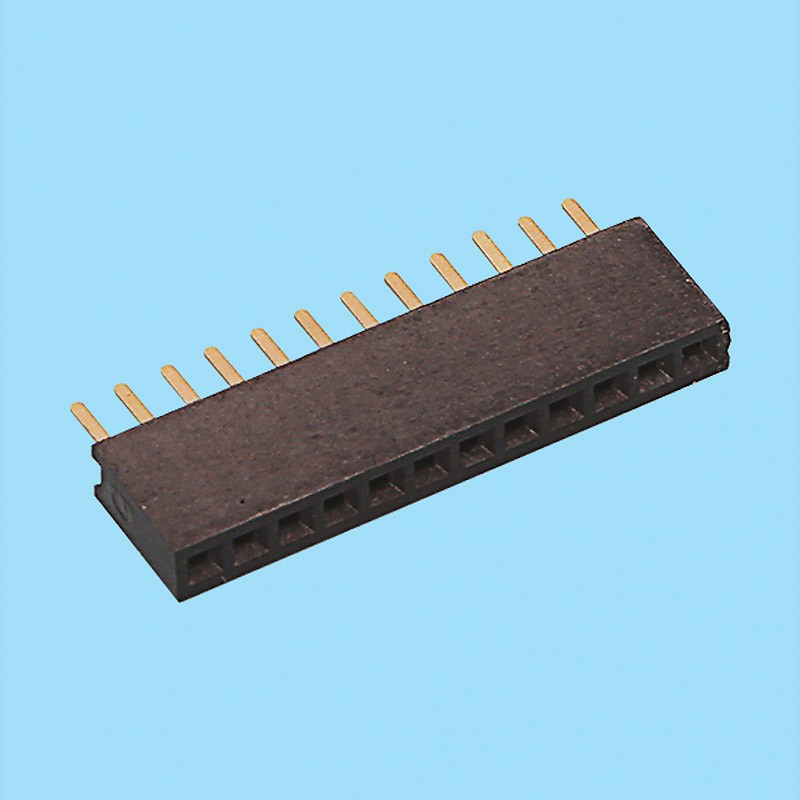 1377 / Conector hembra PCB recto simple fila paso 1,27 mm