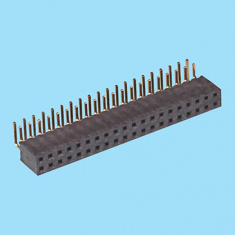 2095 / Conector acodado hembra doble fila PCB paso 2,00 mm