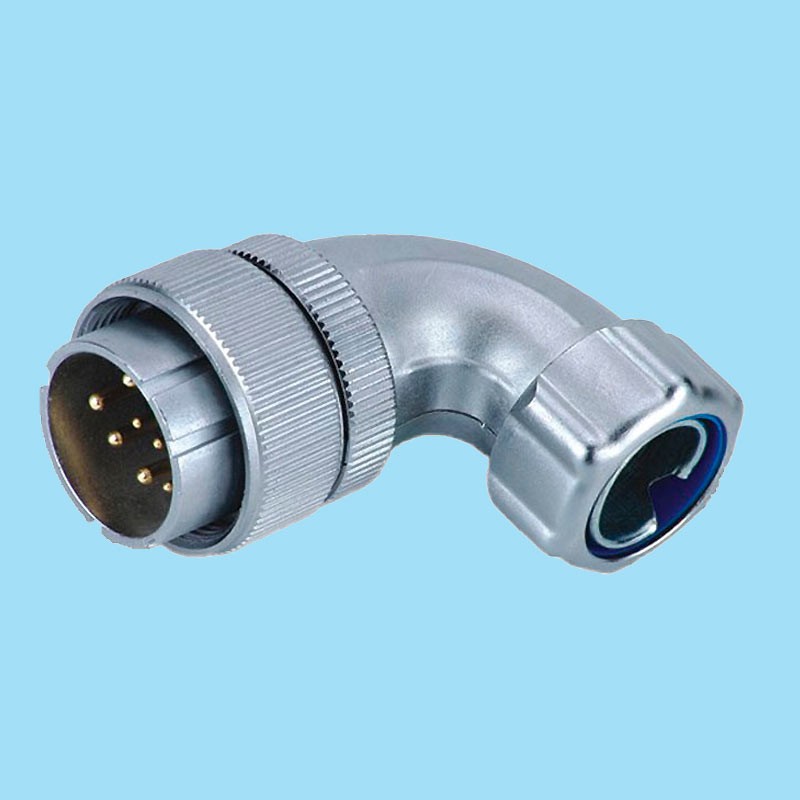 WS-TR | Plug with angled back shell for metal-hose - Weipu WS Series