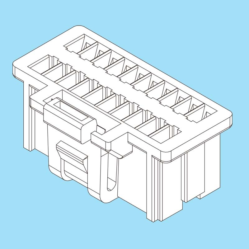 1235 / Caja para terminal de engaste doble fila - Paso 1,00 mm