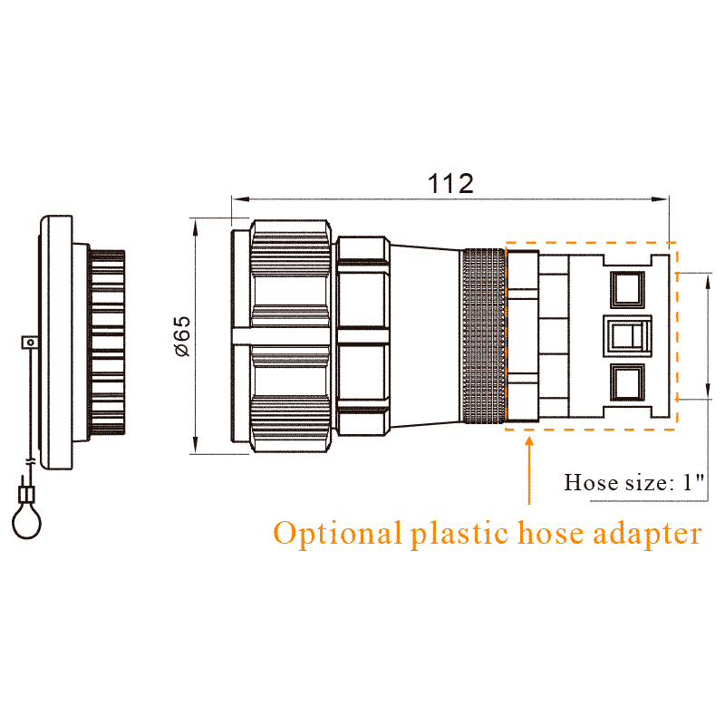 WL52J19ADI | Male cable connector - Plug for PG29 Plastic hose adapter IP66