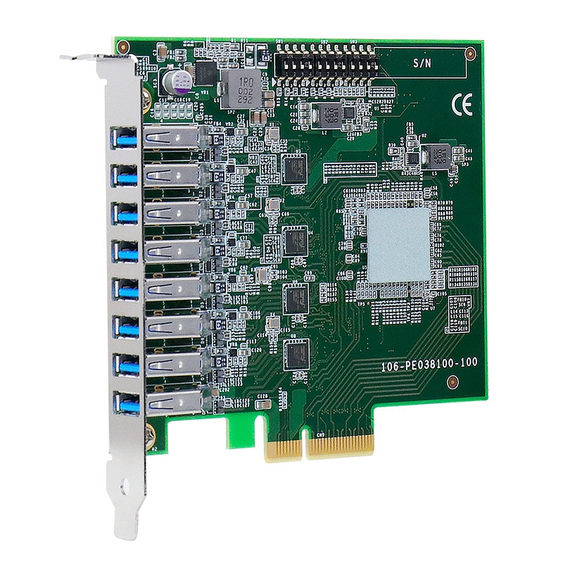 PCIe-USB381F / 8-Port USB 3.1 Gen1 Frame Grabber Expansion Card