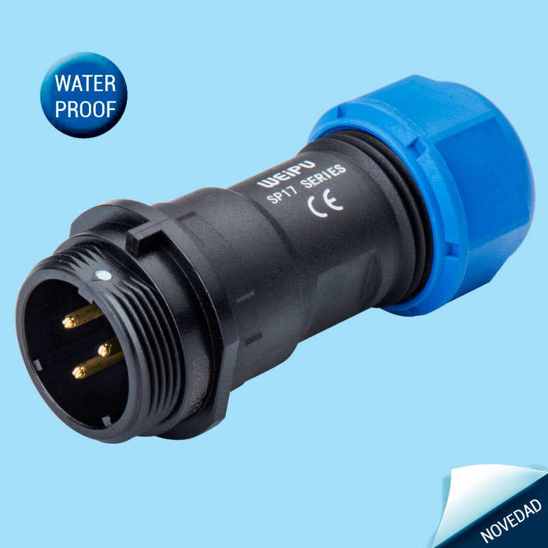 SP1711/P | In-line cable connector male - Weipu SP17