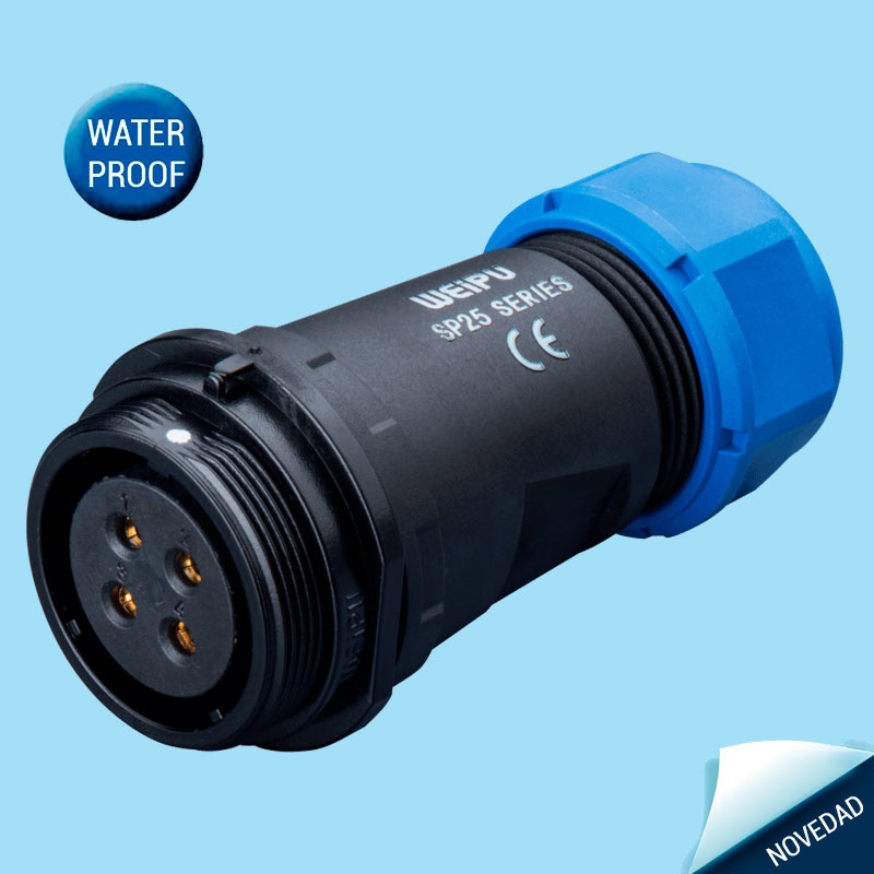 SP2511C/S | In-line cable connector IP68 | Weipu SP21 series - CENVALSA