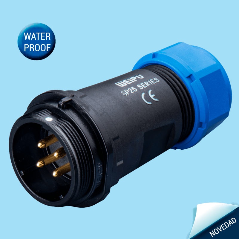 SP2511C/P | In-line cable connector IP68 | Weipu SP21 series - CENVALSA