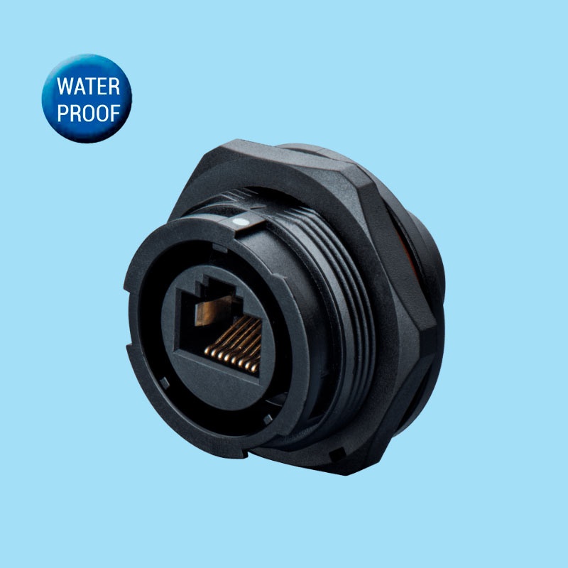 SY2515/SRJ45 | Front-nut mount receptacle with RJ45 adapter | Weipu SY25