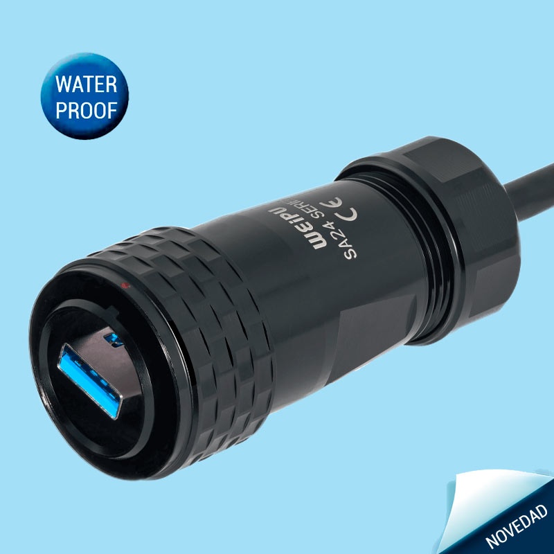 SA2410/PUSB3.0 | Plug with USB3.0 adapter | Weipu SA24 Data IP67