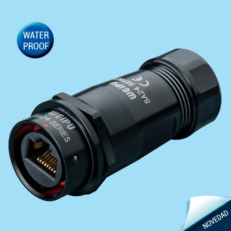 SA2411/SRJ45 | Receptacle with RJ45 adapter | Weipu SA24 Data IP67