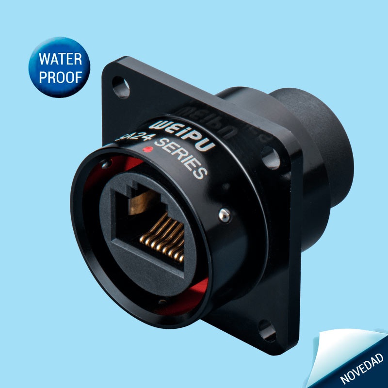 SA2413/SRJ45 | Square flange receptacle with RJ45 adapter| IP67