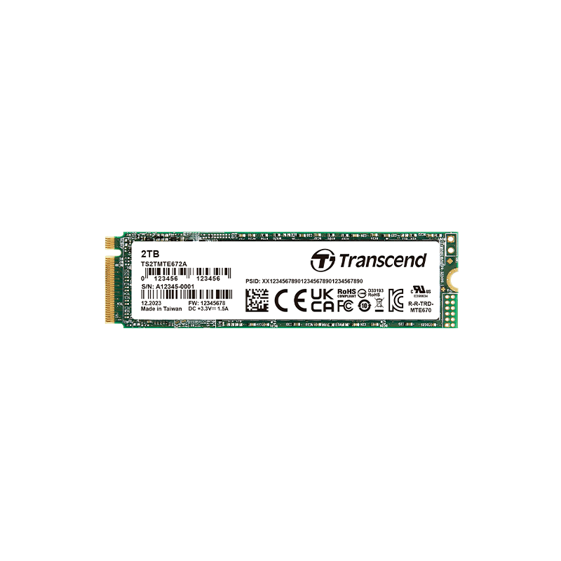 MTE760T / PCIe M.2 SSD Transcend con SED, flash 3D NAND 112 capas PCIe