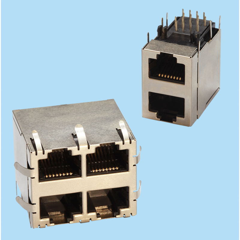 7651 / Jack múltiple acodado - Con apantallamiento y con 2 Niveles